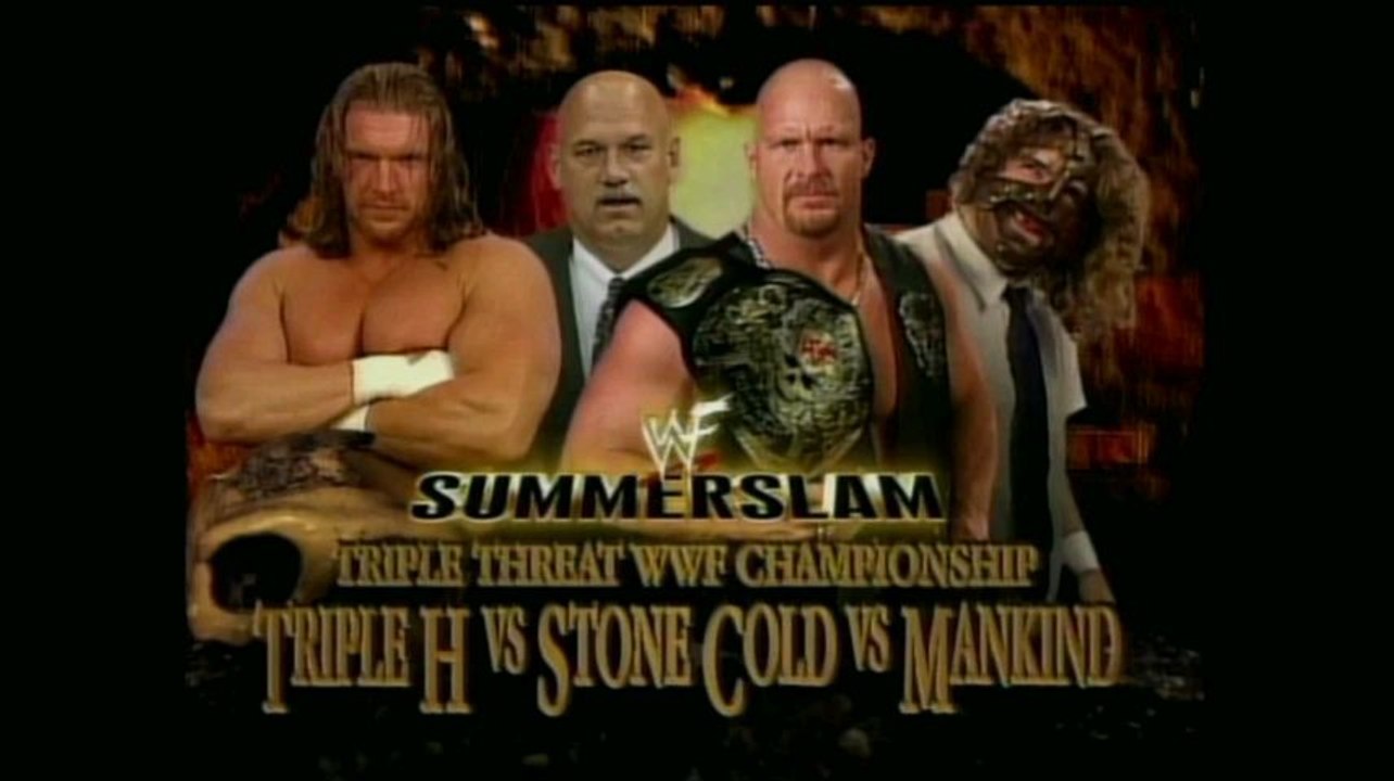 Triple H w/ Chyna vs Stone Cold Steve Austin vs Mankind WWF Title ...