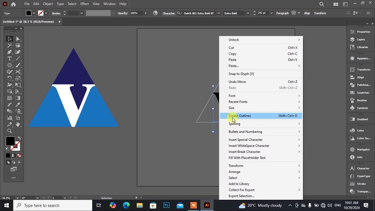 Creating a Modern V-Shape Logo Design Step-by-Step Guide - video ...