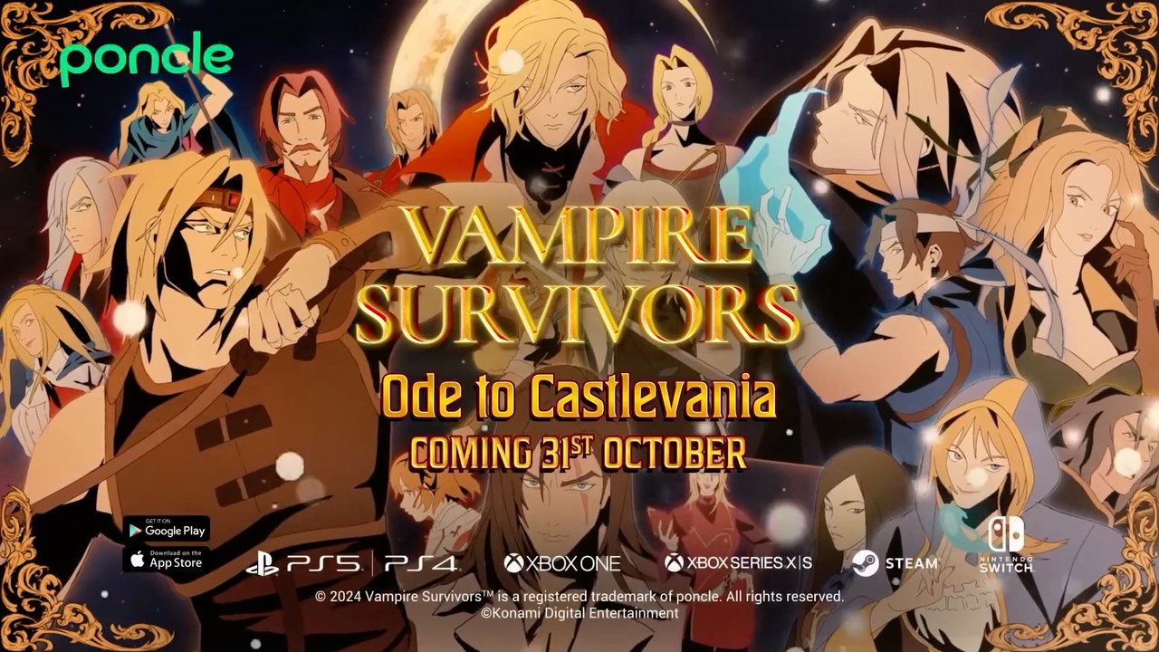 Vampire Survivors Ode to Castlevania DLC Official Release Date Trailer ...