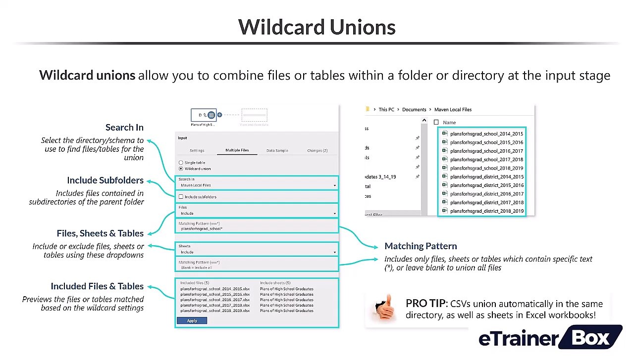 Intro to Tableau Prep 4. Wildcard Unions Video - video Dailymotion
