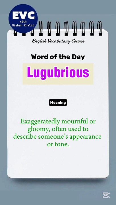"Lugubrious" Meaning in English| English Vocabulary Course - video ...