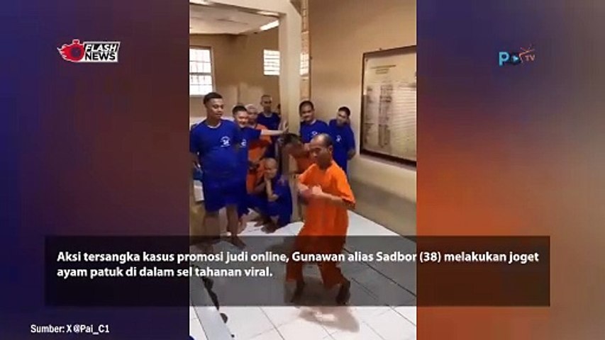 Aksi Gunawan Sadbor Joget Ayam Patuk di Balik Jeruji Besi