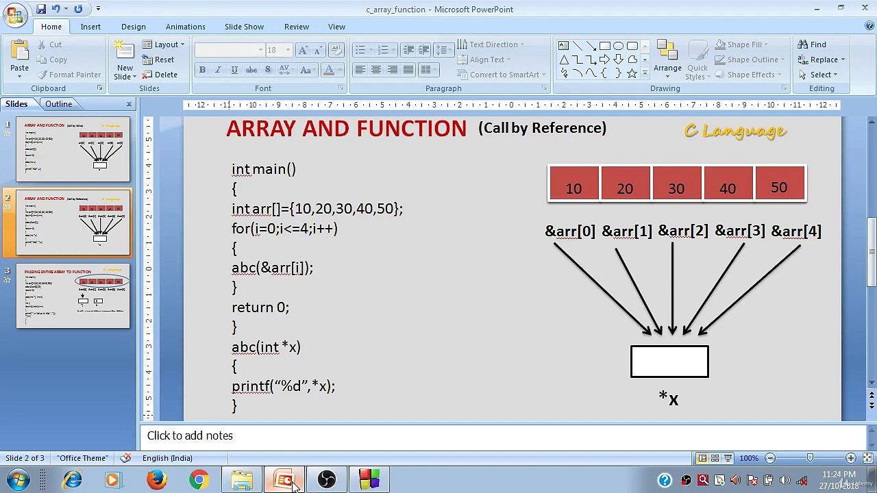Learn Programming Technique C to Master Skills - Second Program(Array with Function , Call by ...