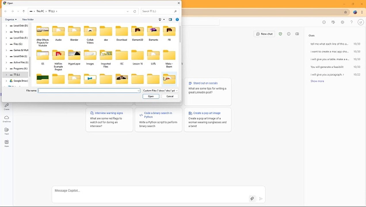Microsoft Copilot Course Section 48 Uploading Files in Copilot - video ...
