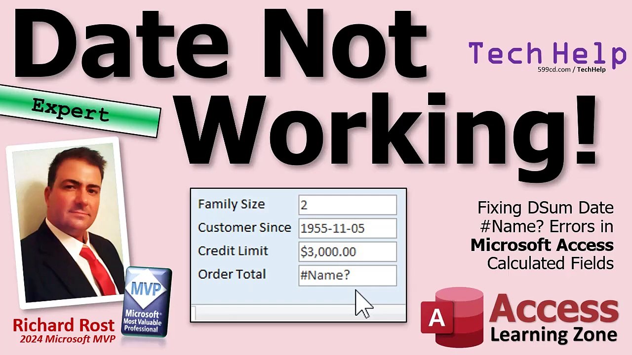 Fixing DSum Date #Name? Errors in Microsoft Access Calculated Fields - video Dailymotion