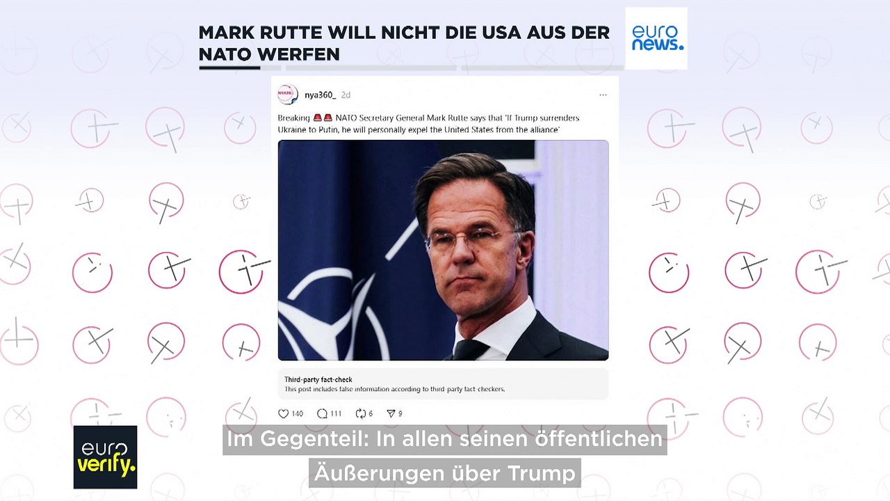 Faktencheck: Will Mark Rutte die USA aus der NATO werfen? - video ...