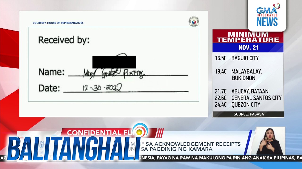 Pirma ni "Kokoy Villamin" sa acknowledgement receipts ng OVP at DepEd ...