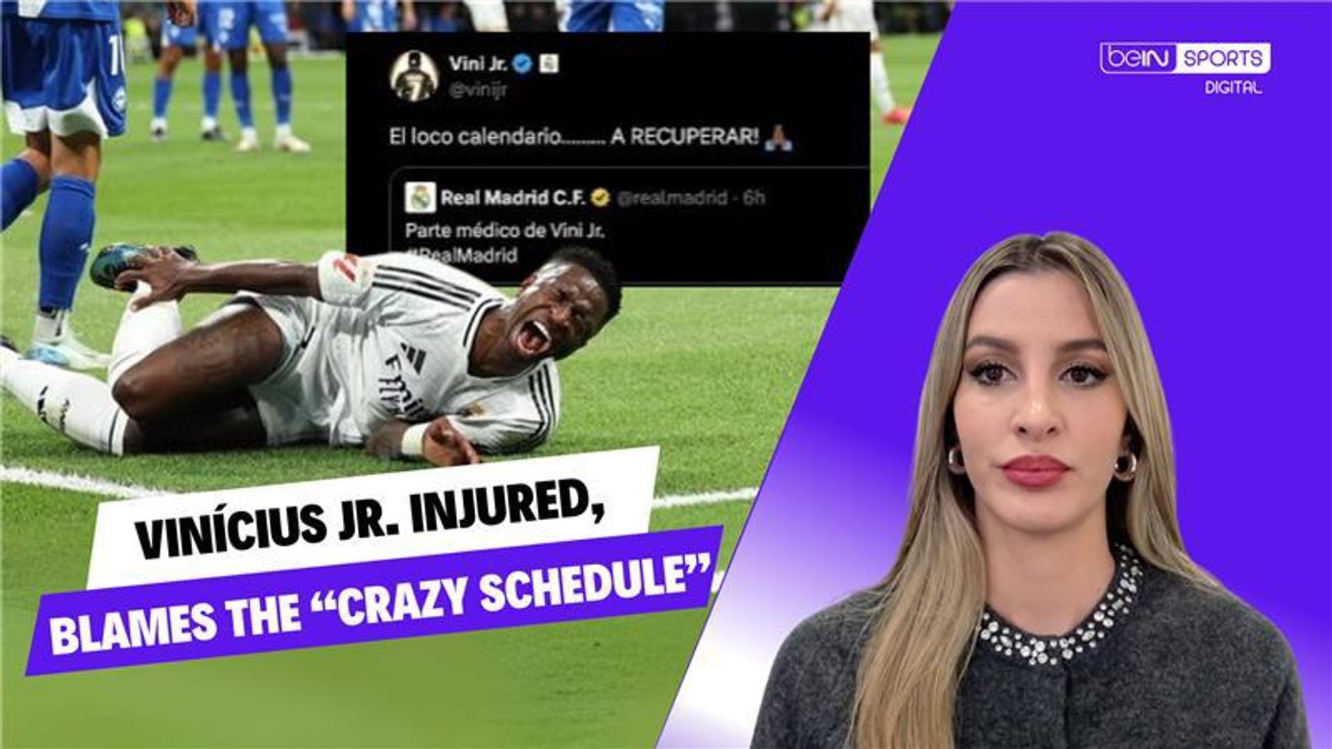 Vinícius Jr. Injured, Blames the “Crazy Schedule” | beIN SPORTS