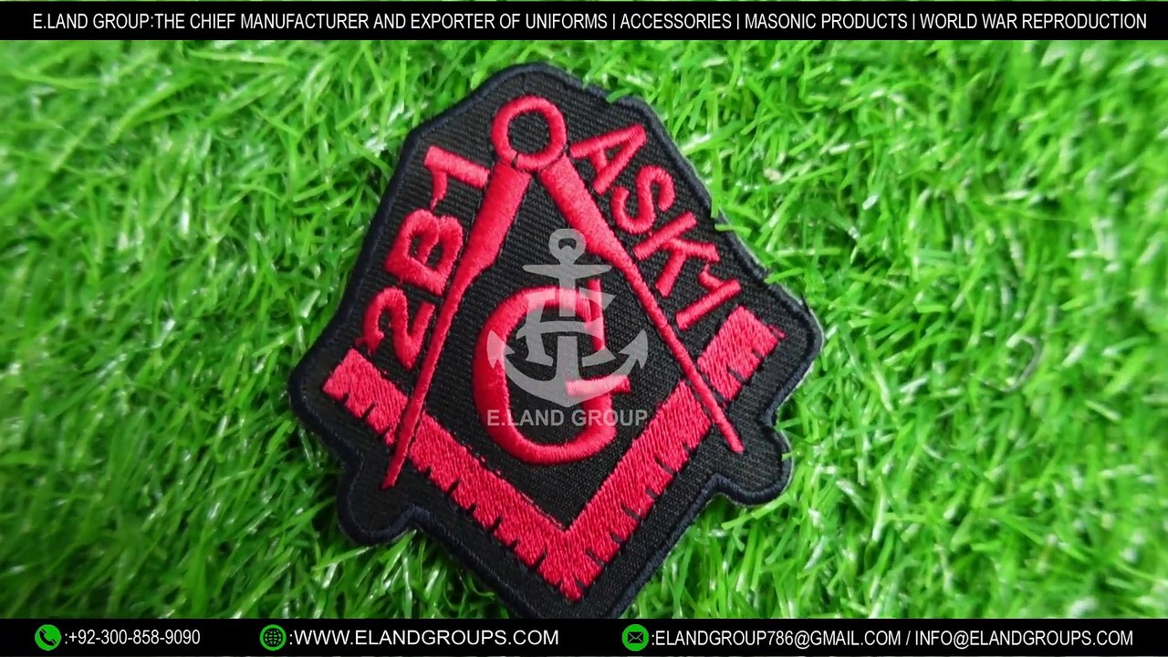 2B1 ASK1 Free Mason Black and Red Patch - 3x3 inch. Embroidered Iron on Patch - video Dailymotion