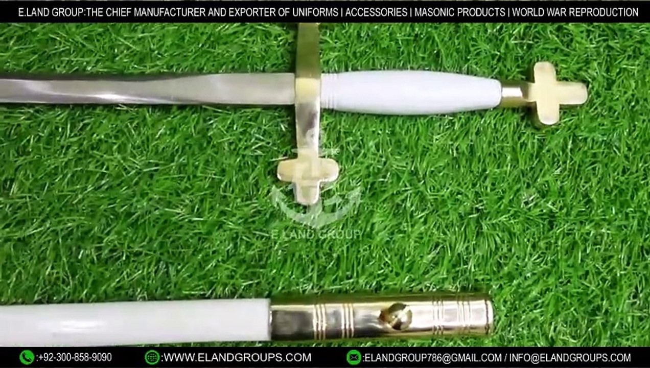 White Masonic Swords, Knights Templar Commandery Sword - with White ...