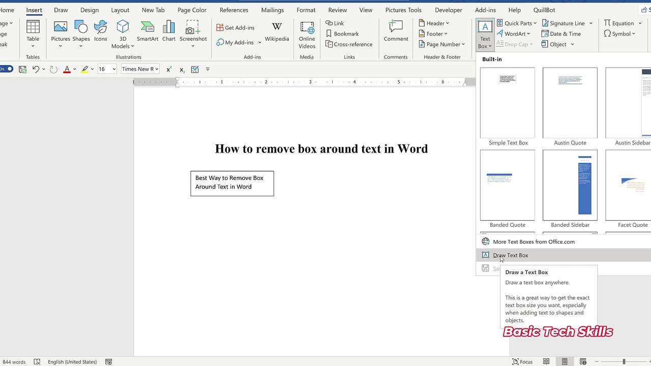 How to remove box around text in Word - video Dailymotion