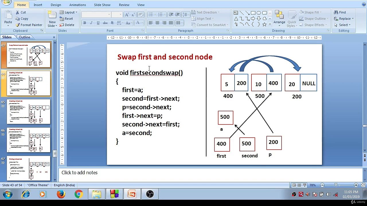 Learn Programming Technique C to Master Skills - Linked List Program ( Swap data of nodes ...