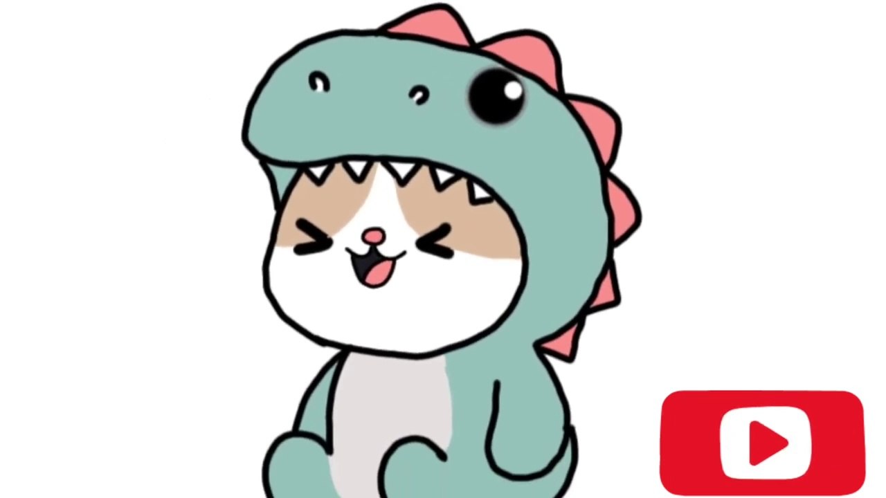 Cute dino cat tutorial | digital artist - video Dailymotion