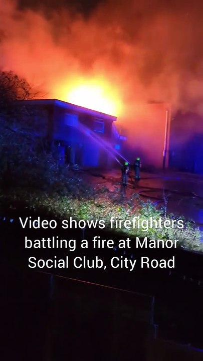 Video shows firefighters battling blaze at Manor Social Club, City Road, Sheffield - video ...