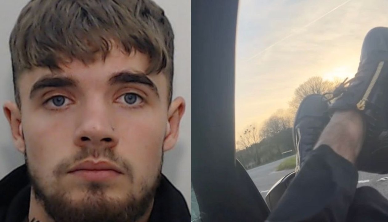 Killer driver speeds with his feet out of car window - video Dailymotion