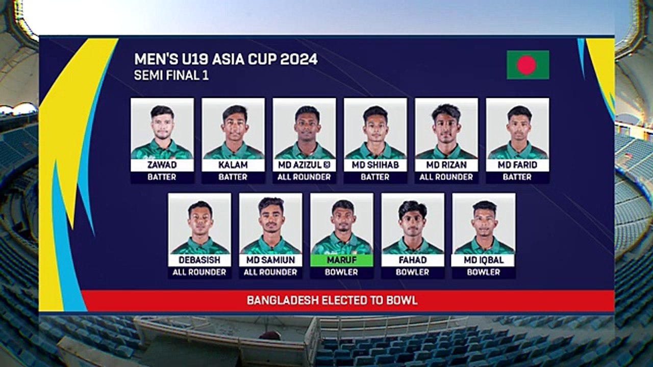 Pakistan U19 vs Bangladesh U19 _ ACC Men s U19 Asia Cup _ Semi Final 1 - video Dailymotion