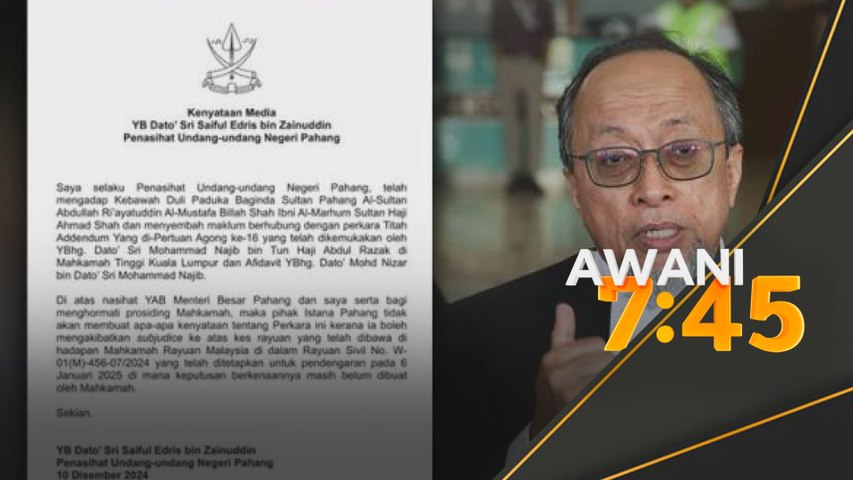 Istana Pahang tidak beri kenyataan isu Titah Adendum | Astro Awani