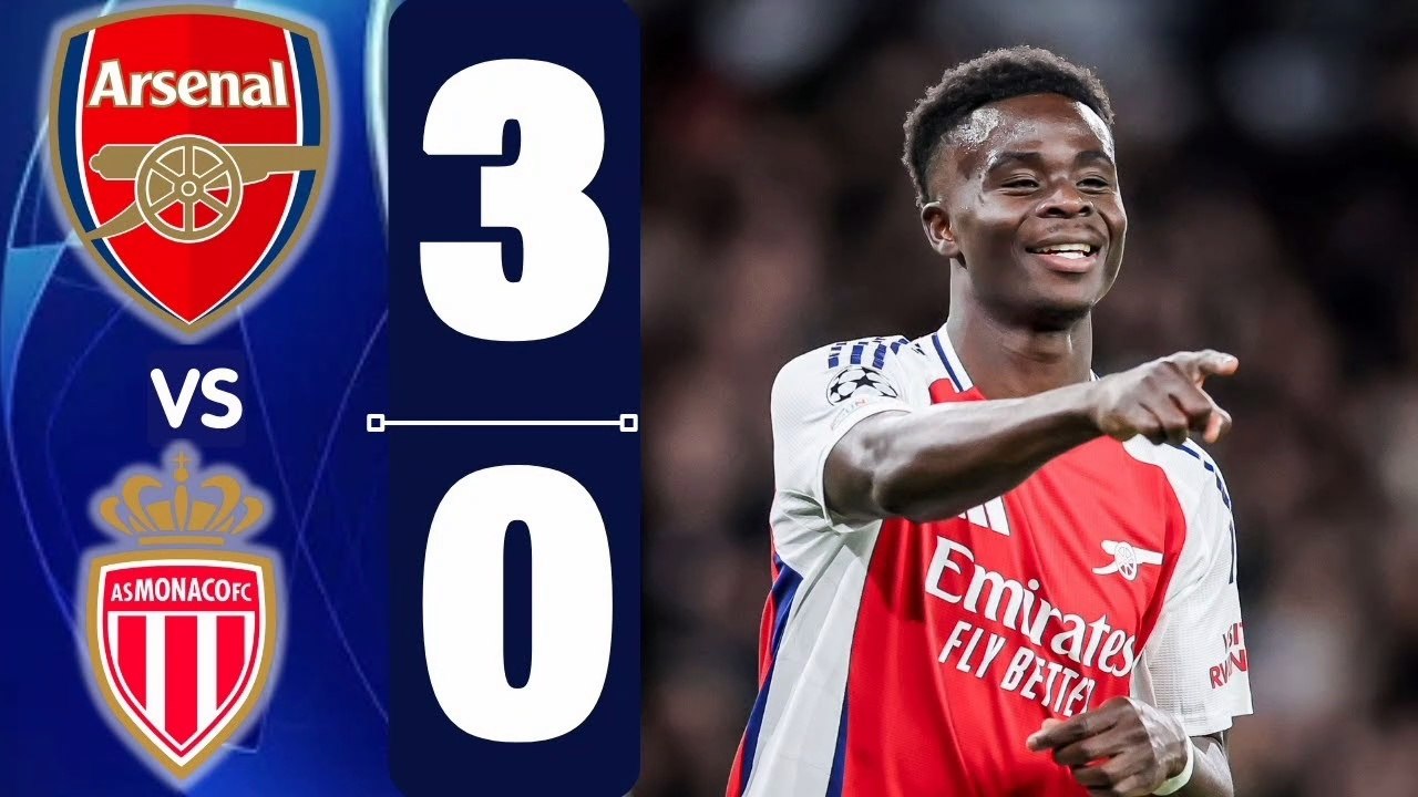 Arsenal Vs AS Monaco (3-0) Highlights And Goals - Champions League 2024 ...