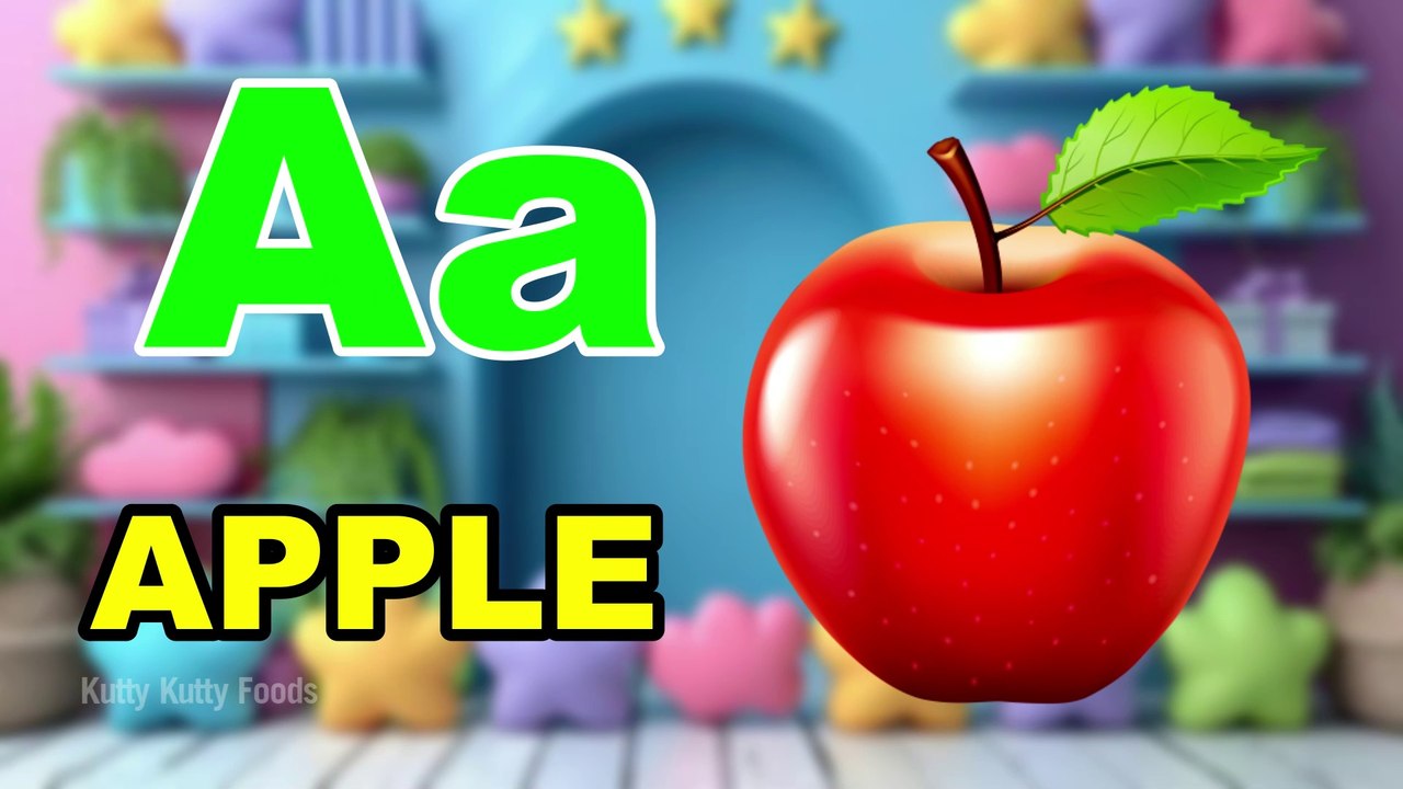 English alphabet letters learning - A for apple | kids learning - video ...