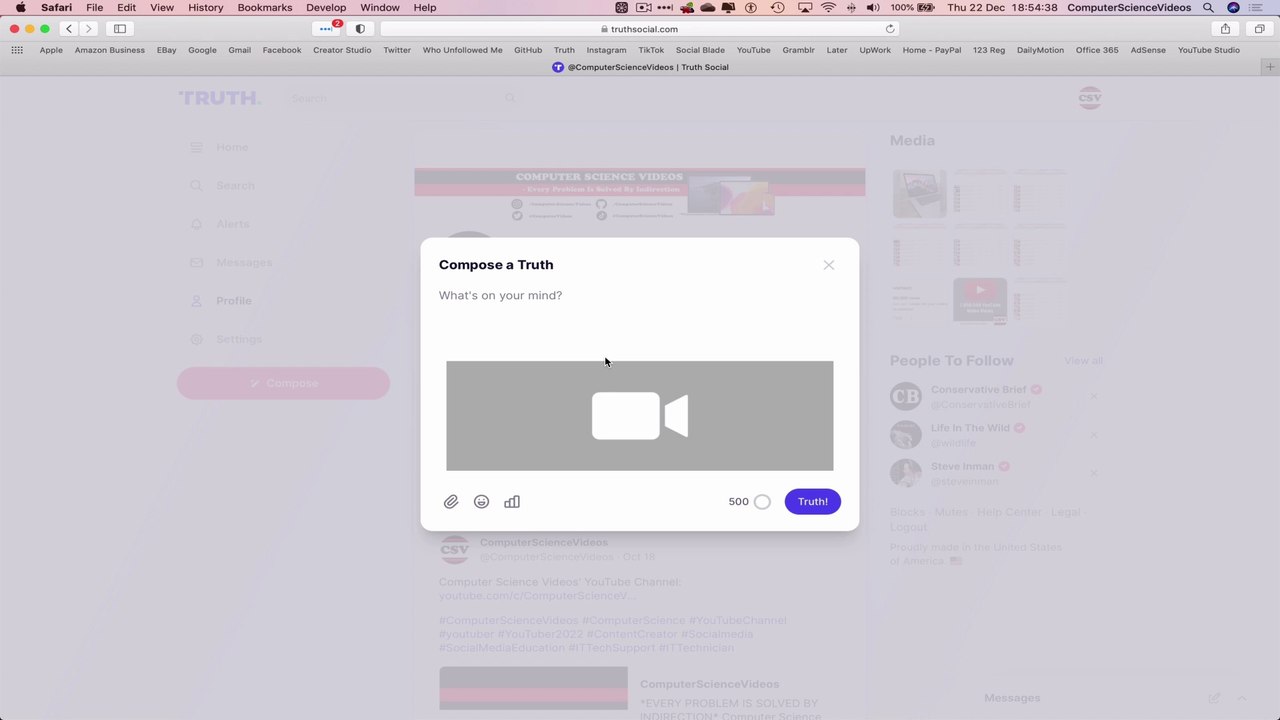 How to UPLOAD a Video on TRUTH SOCIAL Using a Desktop Computer / MAC - Basic Tutorial | New ...