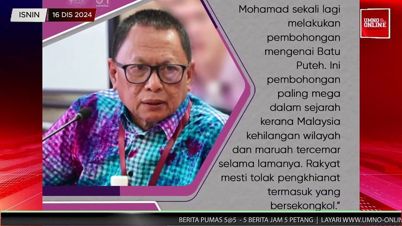 ISNIN 16 DISEMBER 2024 - BERITA PEN.UMNO 5@5 - video Dailymotion