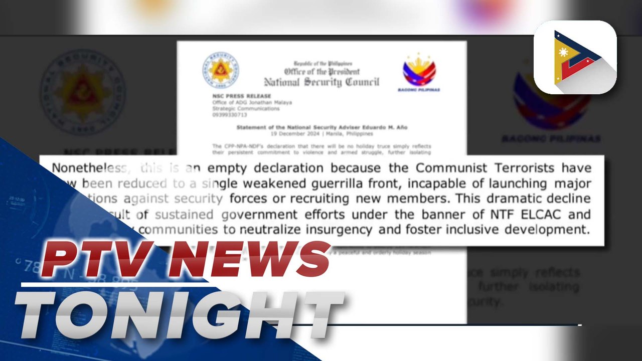 NSA, DND chief weigh in on CCP-NPA-NDF truce - video Dailymotion