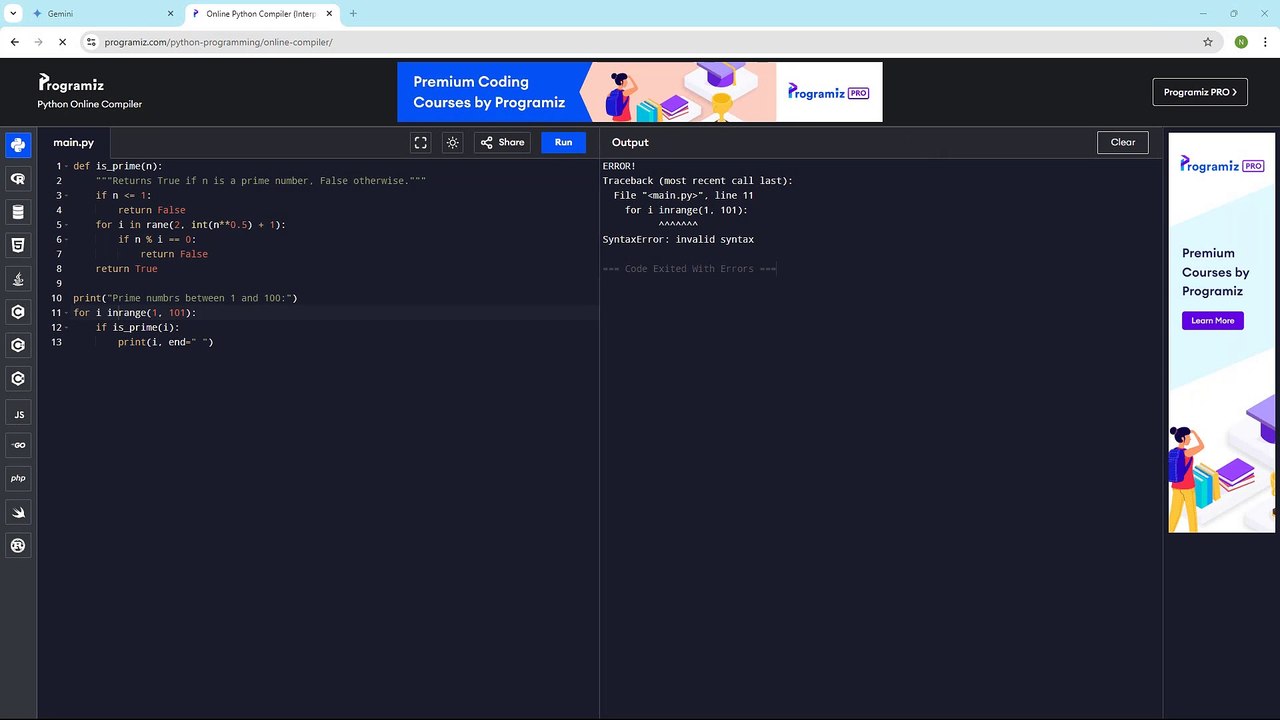 Google Gemini Course Section 31 Debugging Programming Codes - video Dailymotion