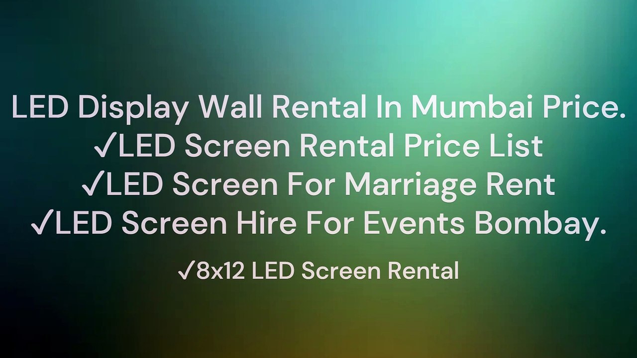 LED Display Wall Rental In Mumbai Price Near You Rentzeasy - video ...