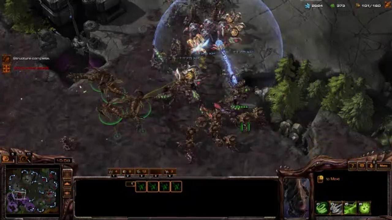 [StarCraft 2]No.0327--Great ZERG Player vs Harder A.I, LOSS[Pulled Back for Mass-Hydra].CUT.01 ...