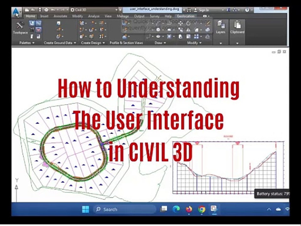 How To Understanding the User Interface in civil 3d #autocadcivil3d # ...