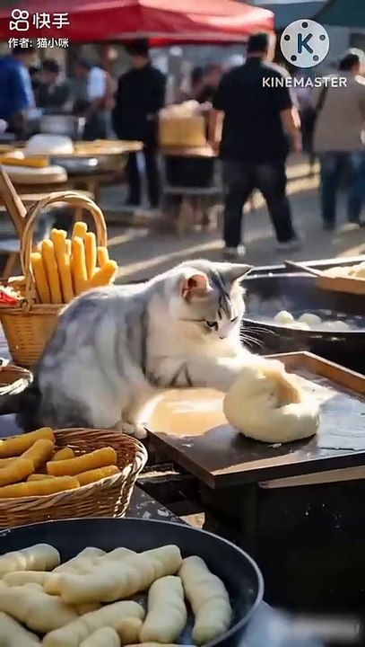 "Adorable Cat Gets in the Kitchen to Make Perfect Rolls! 🐱🍞" - video ...
