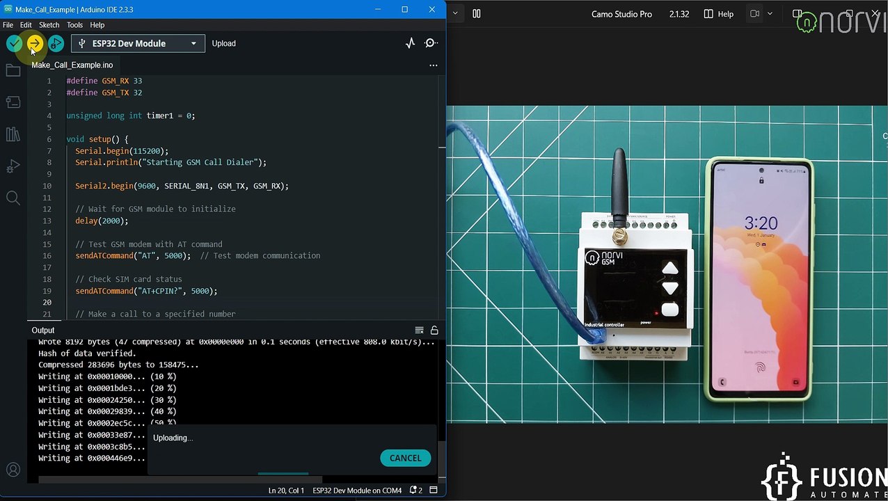 How to Make a Call using NORVI GSM ESP32 Based Industrial Controller | SIM800 | IoT | Cellular ...