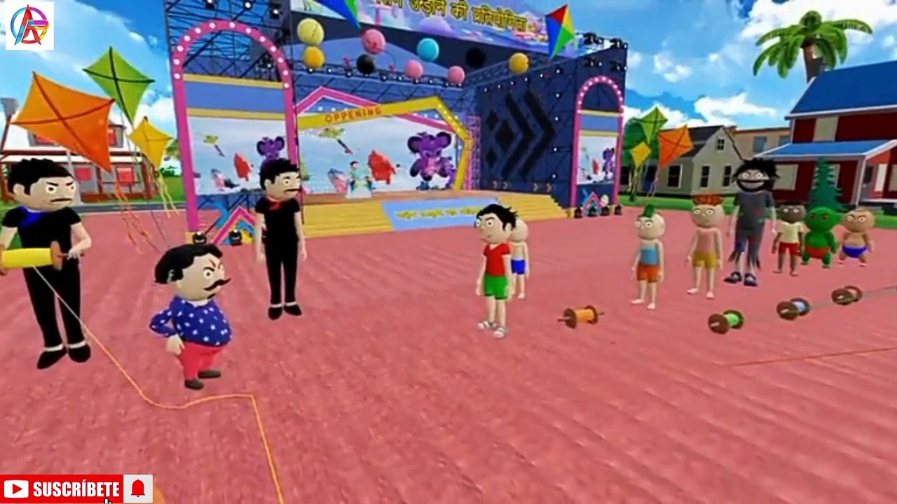 Bittu Sittu Ki Patang Bazi Competition - Patang Wala Cartoon - Kite ...