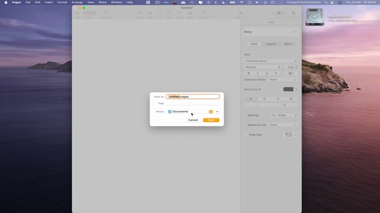 How to SAVE Your Document On the Pages Application Using a Mac - Basic Tutorial | New - video ...