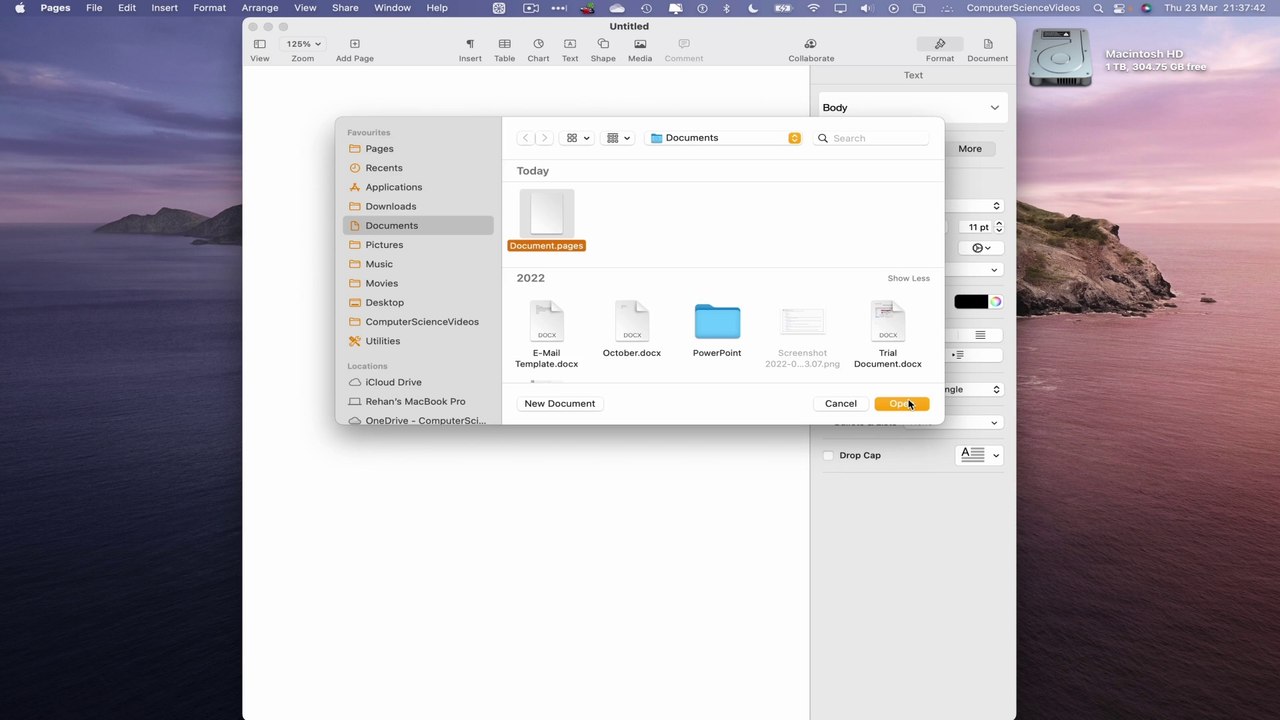 How to DELETE a Document On the Pages Application Using a Mac - Basic Tutorial | New - video ...