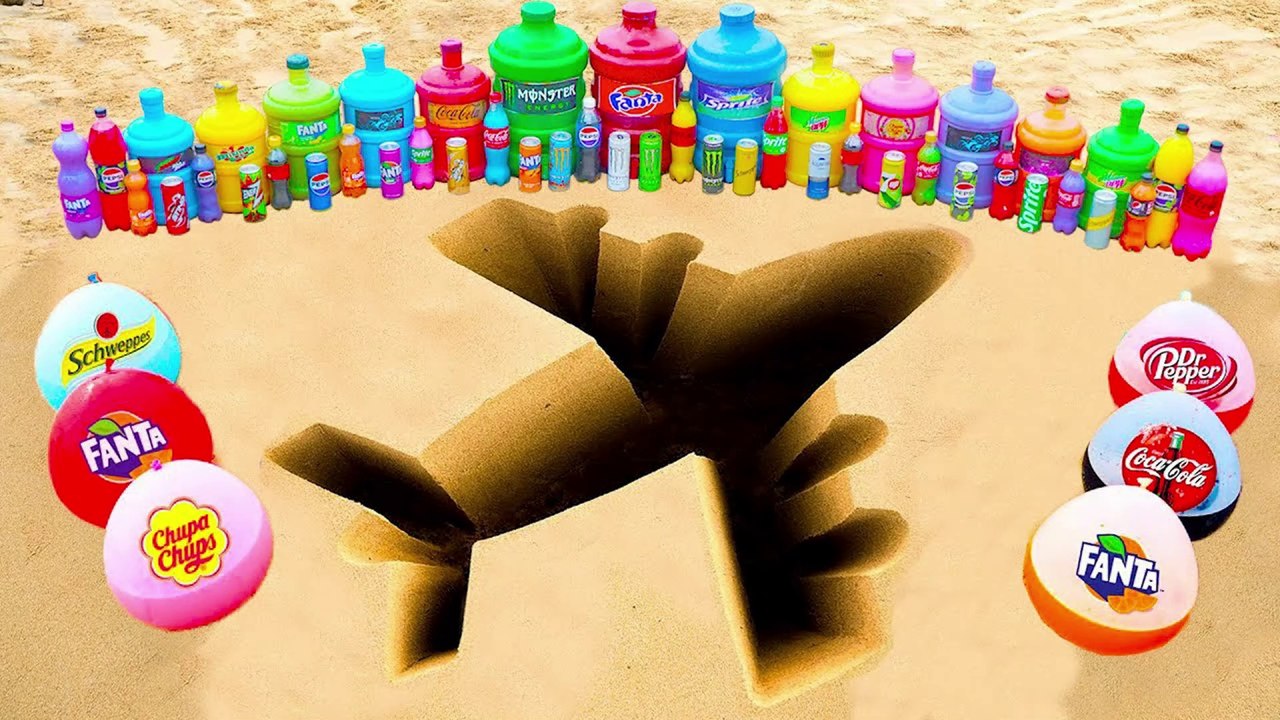 Big Toothpaste Eruption from Plane pit, Balloons of Fanta, Mtn Dew ...