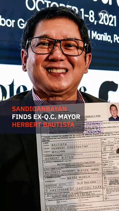 Herbert Bautista, ex-QC administrator guilty of graft in P32-M deal - video Dailymotion