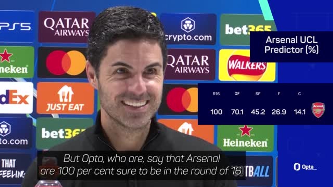 'I will ask Opta' - Arteta on the maths behind Arsenal's UCL qualification - video Dailymotion