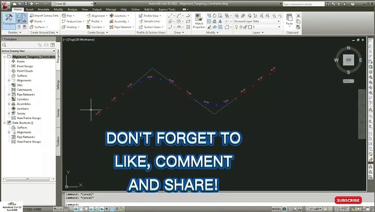 how to Alignment Tangency Constraints in civil 3d #autocadcivil3d # ...