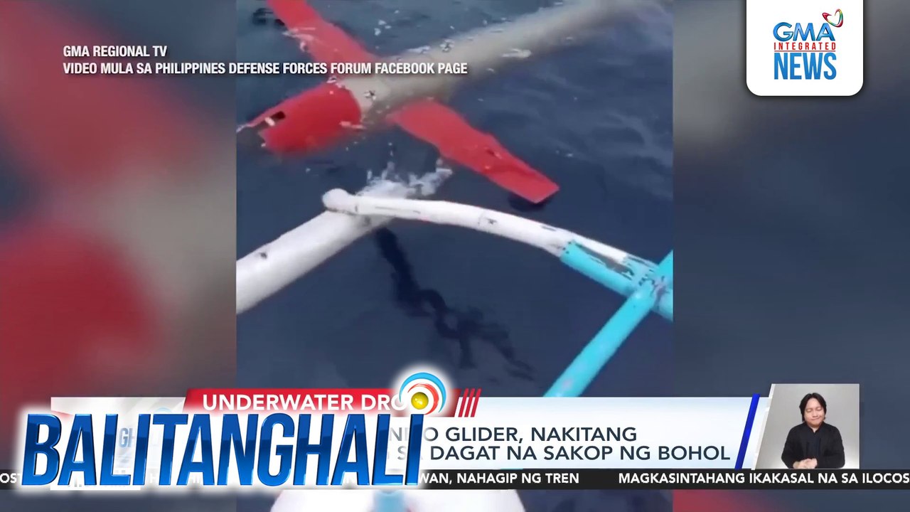 Underwater drone o glider, nakitang palutang-lutang sa dagat na sakop ...
