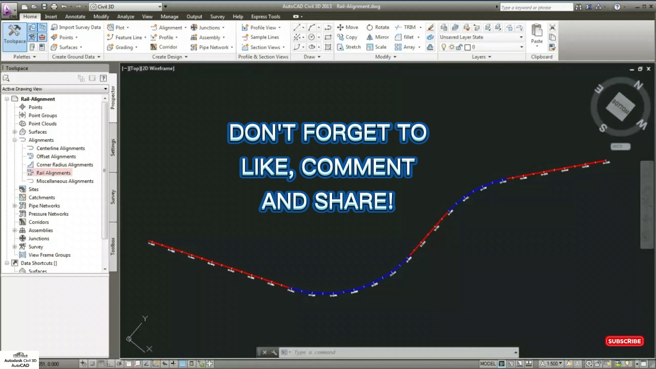 how to Create a Rail Alignment in civil 3d #autocadcivil3d #autocad # ...