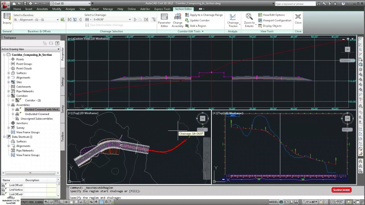 how to Edit a Corridor in Section in civil 3d #autocadcivil3d #civil3d ...