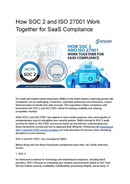 How SOC 2 and ISO 27001 Work Together for SaaS Compliance - video ...