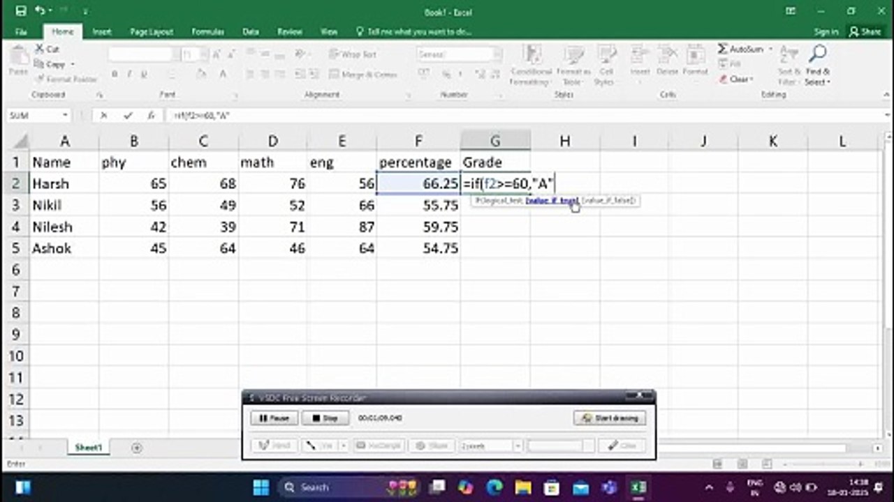 Find grade using IF Function in Ms Excel - video Dailymotion