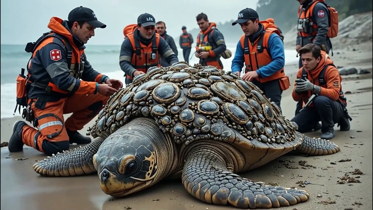 🐢 Amazing Sea Turtle Rescue_ Barnacle-Covered Turtle Saved! 🌊 - video ...