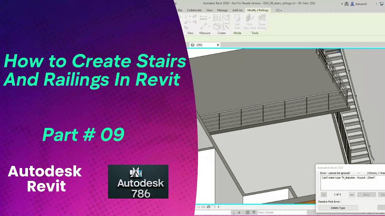 How to Create Stairs and Railings in Revit | part 09 | #architecture # ...