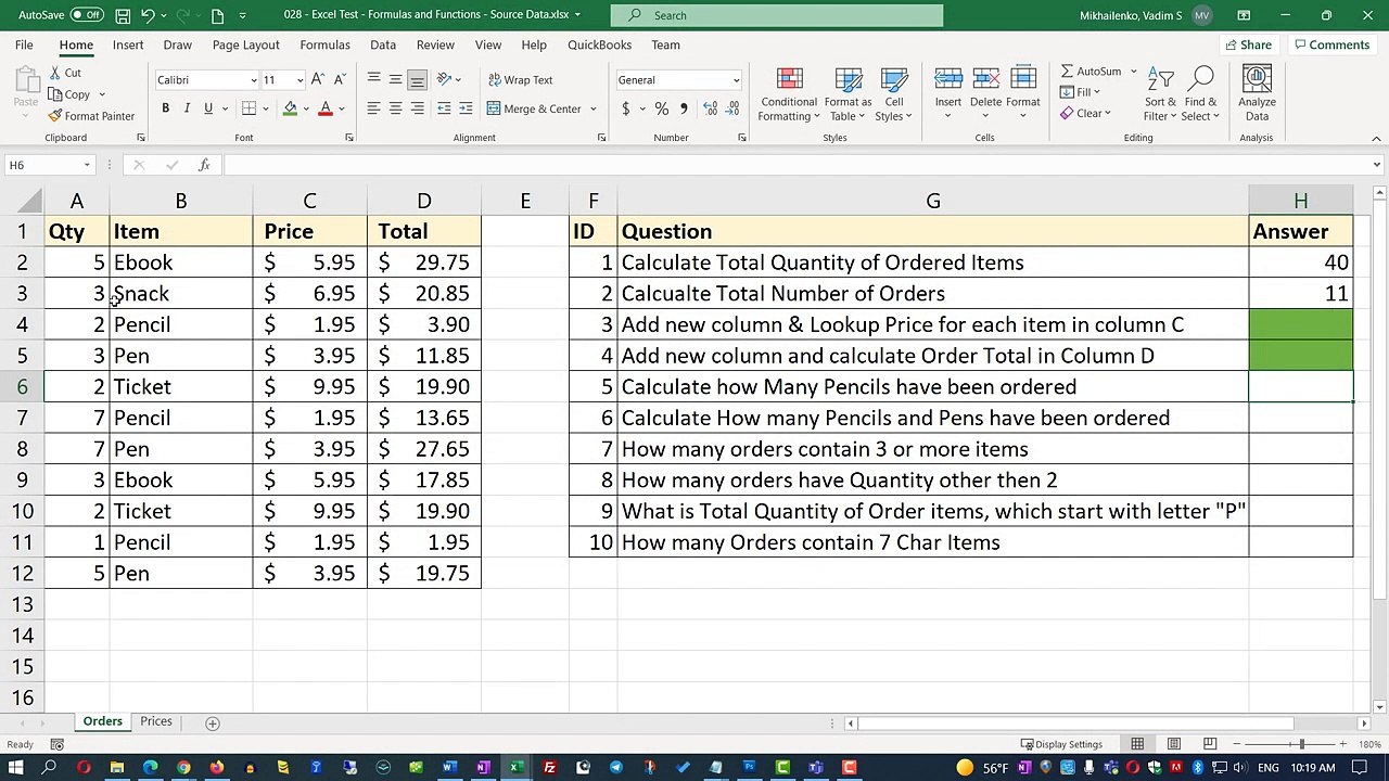 How to Pass Excel Test for Job Interview_ Excel Formulas & Functions ...