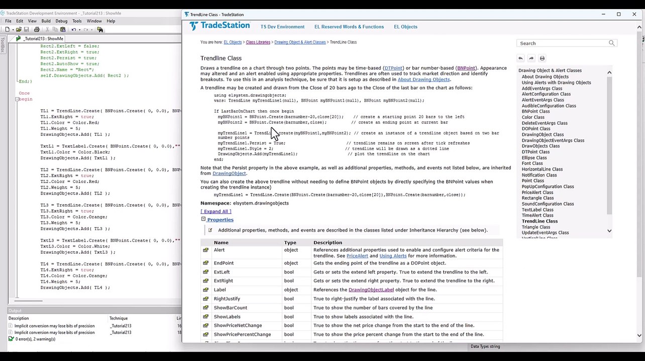 Tutorial 213 | Drawing horizontal lines from the wick of the latest ...