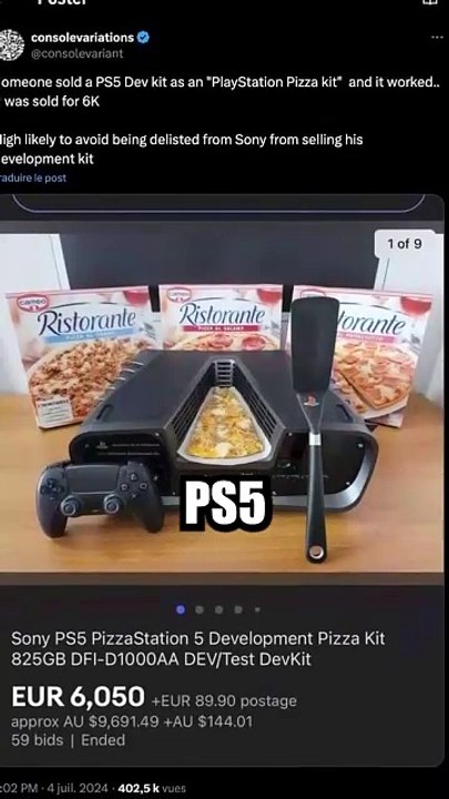 Une PS5 vendue 6500$ en tant que Four à Pizza - Vidéo Dailymotion