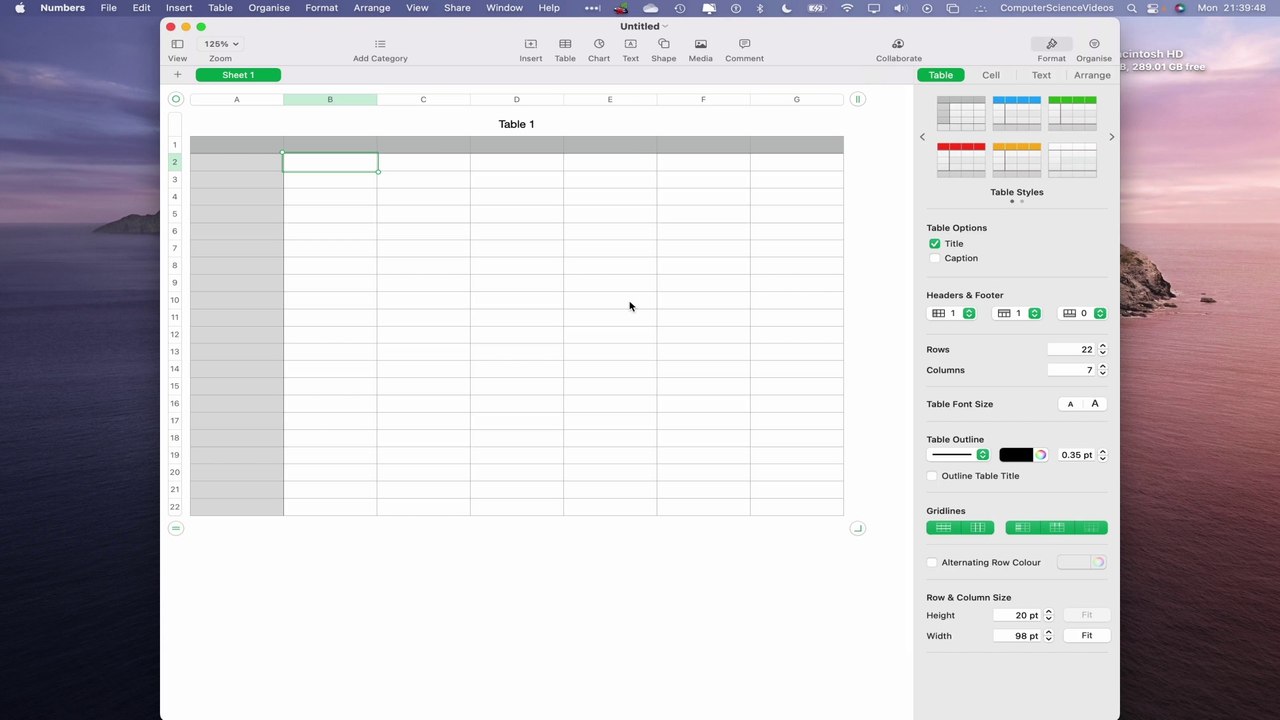 How to CHOOSE a Template on the Numbers Application Using a Mac - Basic Tutorial | New - video ...